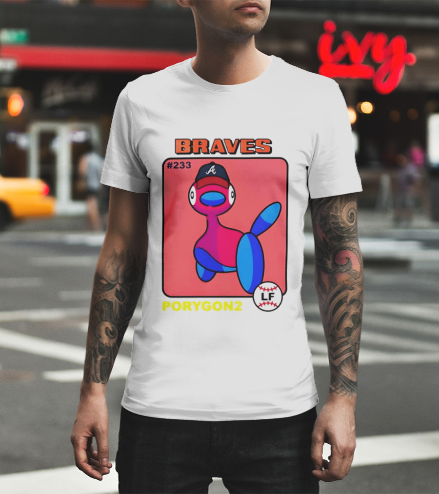 BRAVES Porygon2 Pokemon Crossover #233 LF Baseball Cap T-Shirt