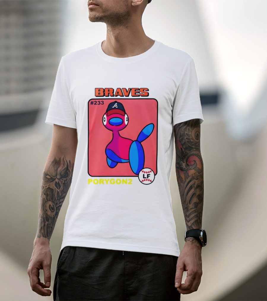 BRAVES Porygon2 Pokemon Crossover #233 LF Baseball Cap T-Shirt