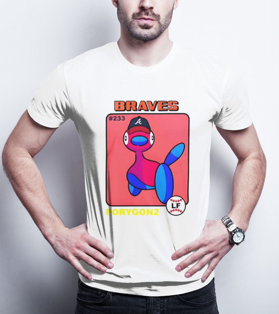 BRAVES Porygon2 Pokemon Crossover #233 LF Baseball Cap T-Shirt