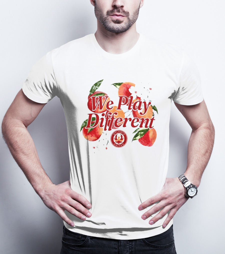 Atlanta United FC We Play Different Georgia Peach Soccer Fan Club T-Shirt