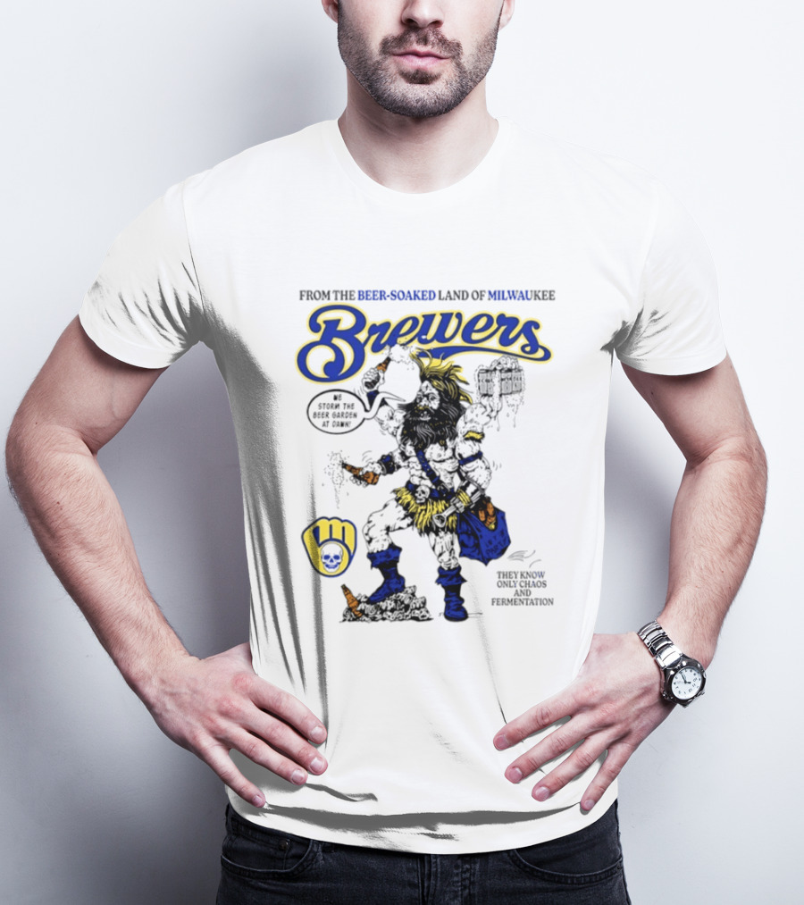 Brewers From The Beer Soaked Land Of Milwaukee Milwaukee Baseball Glove Hand T-Shirt