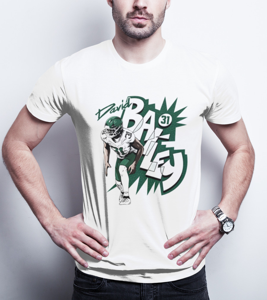 David Bailey 31 New York Jets Football Player Comic T-Shirt