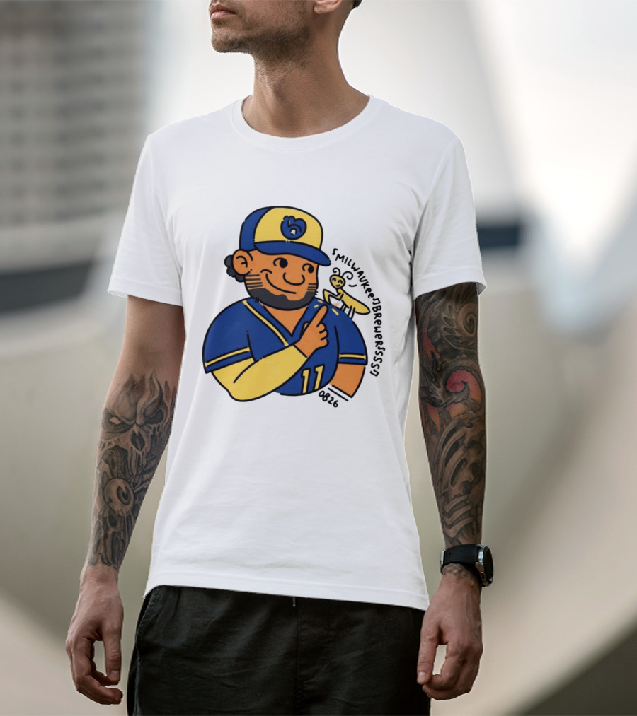 Jackson Chourio 11 Milwaukee Brewers Mantis Caricature 2026 T-Shirt