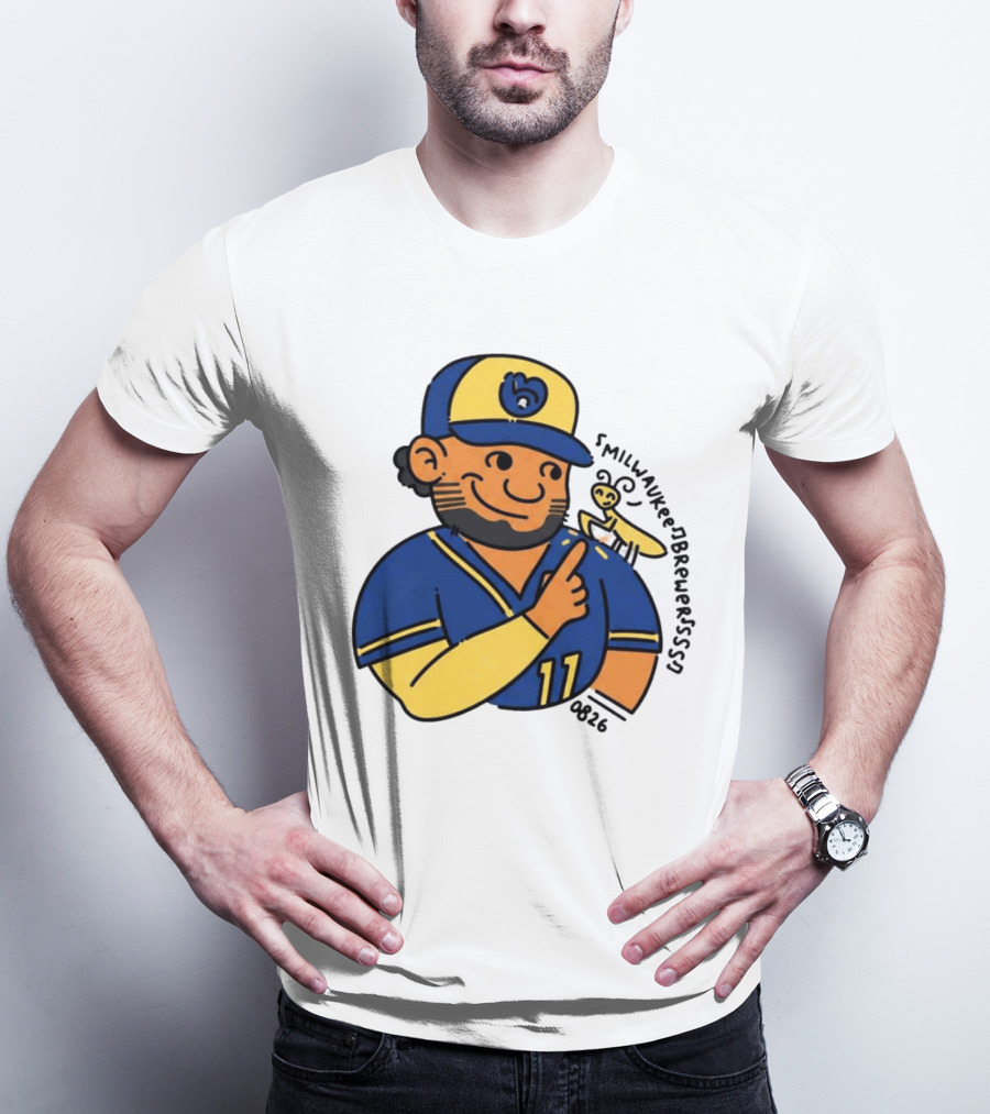 Jackson Chourio 11 Milwaukee Brewers Mantis Caricature 2026 T-Shirt