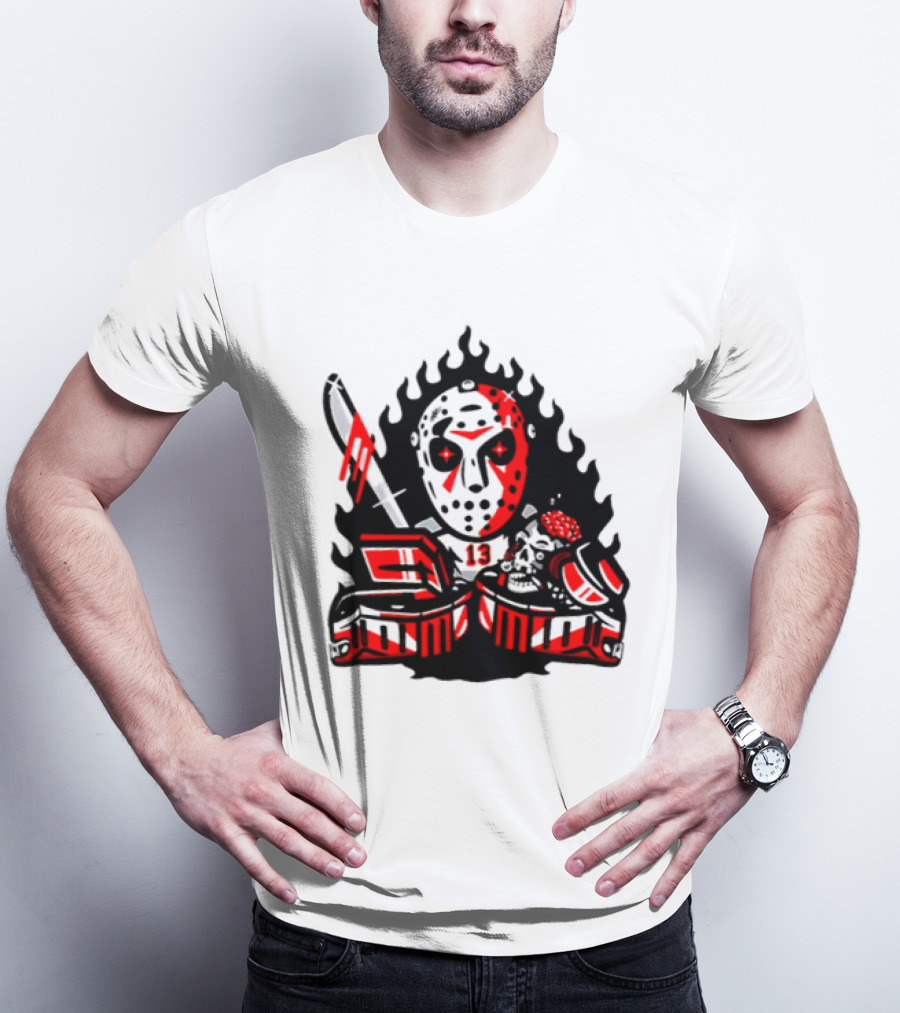 Jason Voorhees 13 Hockey Mask Friday The 13th Sports Horror T-Shirt