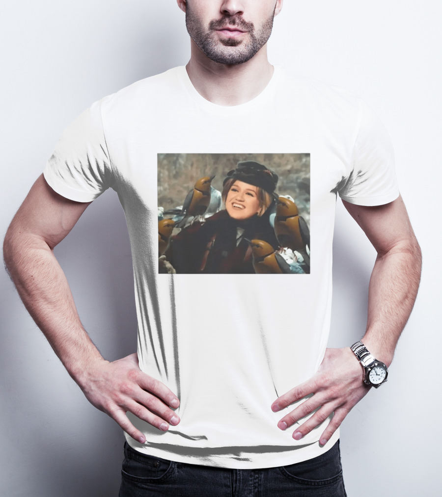 Kelly Clarkson With Birds Snow White T-Shirt