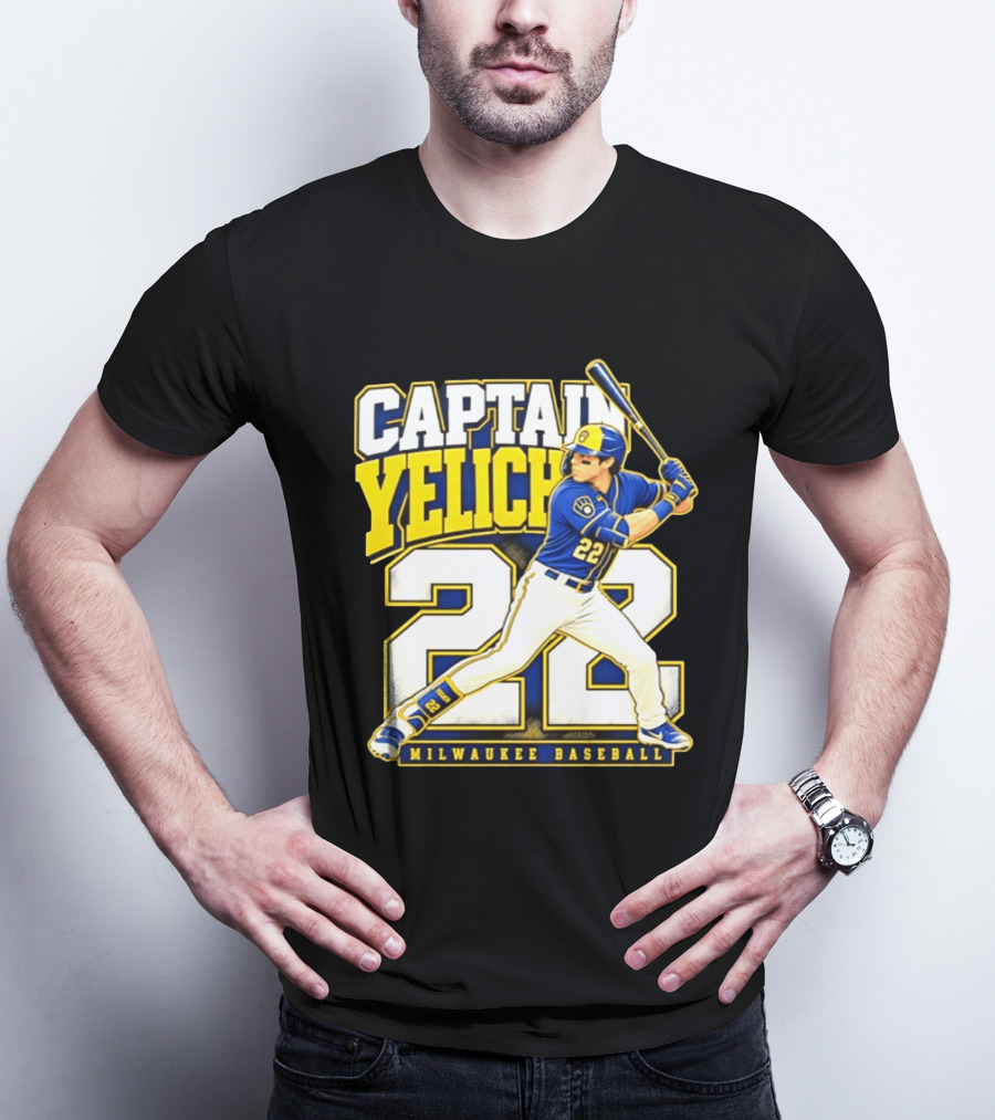 Captain Yelich 22 Milwaukee Baseball T-Shirt