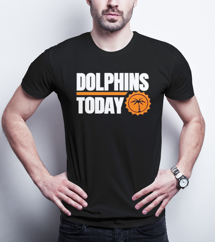Dolphins Today Chat Sports Football Palm Tree T-Shirt