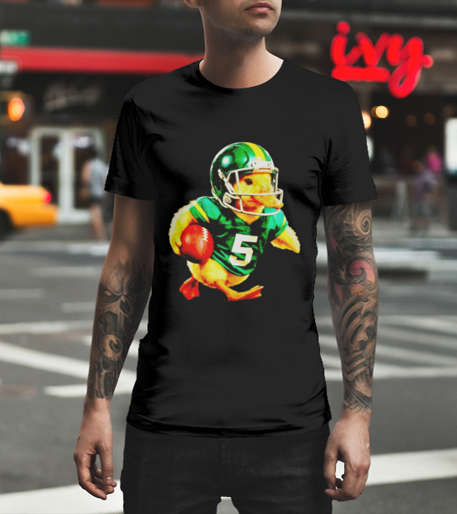 Oregon Ducks Football Duck Wearing Helmet And Jersey Number 5 T-Shirt
