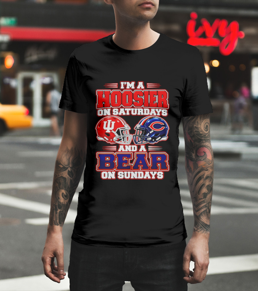 Indiana Hoosiers Saturdays Chicago Bears Sundays Fan 2026 T-Shirt