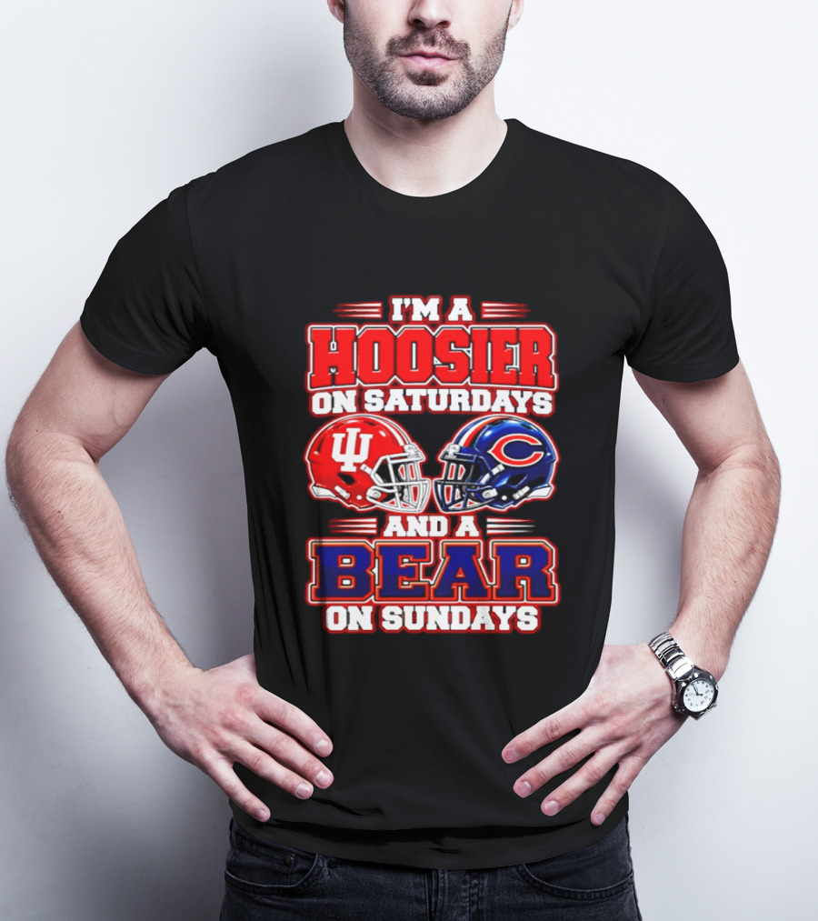 Indiana Hoosiers Saturdays Chicago Bears Sundays Fan 2026 T-Shirt