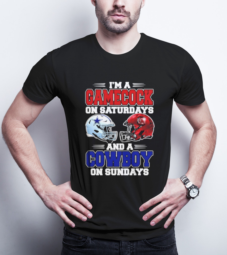 I'm A Gamecock On Saturdays And A Cowboy On Sundays Helmet Rivalry 2026 T-Shirt