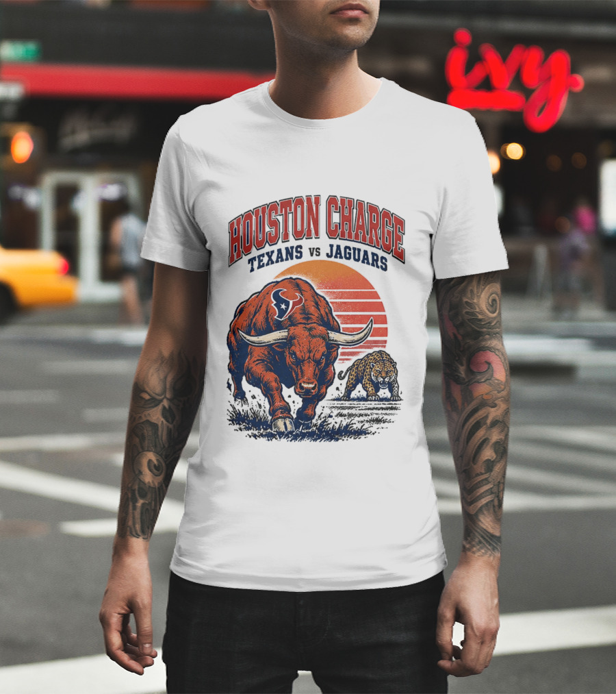 Houston Charge 2026 Texans Vs Jaguars Sunset Showdown T-Shirt