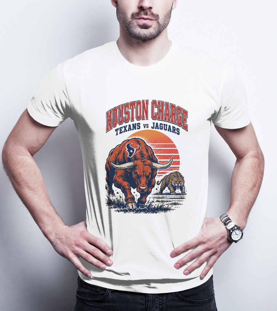 Houston Charge 2026 Texans Vs Jaguars Sunset Showdown T-Shirt