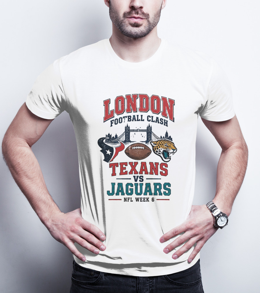London Football Clash Texans Vs Jaguars NFL Week 6 T-Shirt