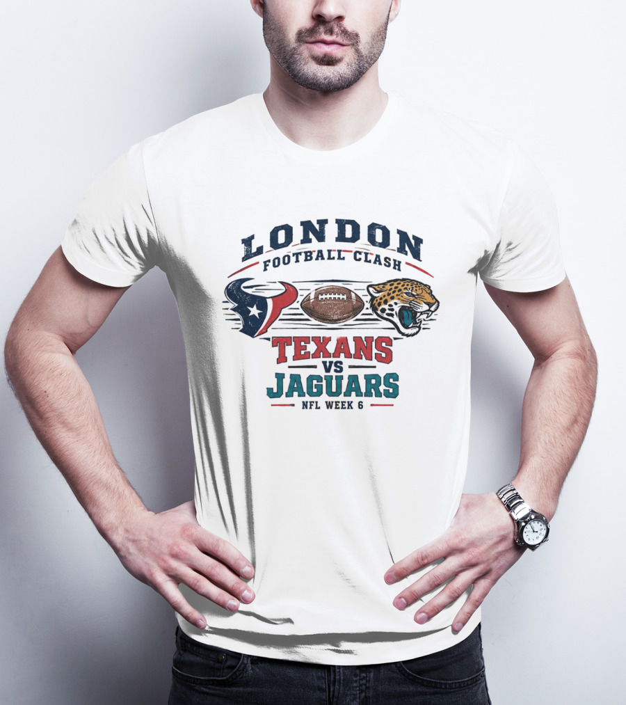 London Football Clash 2026 Texans Vs Jaguars NFL Week 6 T-Shirt