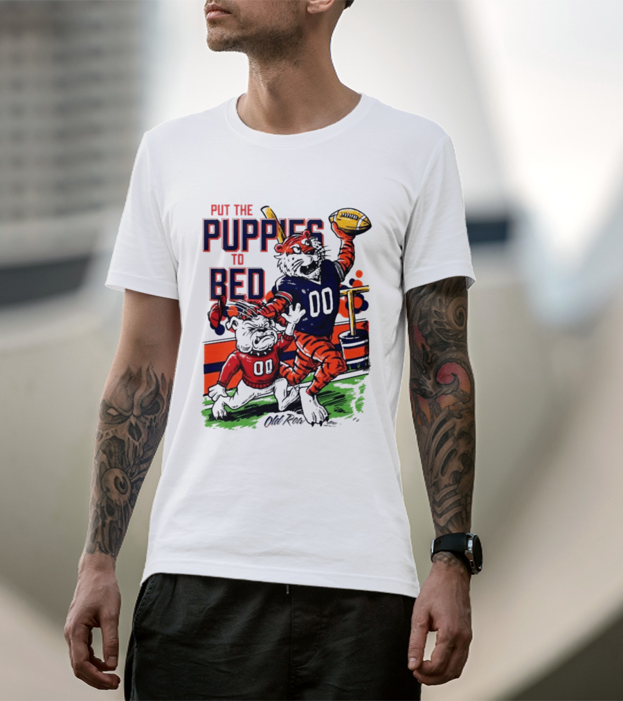 Auburn Tigers Put The Puppies To Bed Georgia Bulldogs Football Victory 2026 T-Shirt