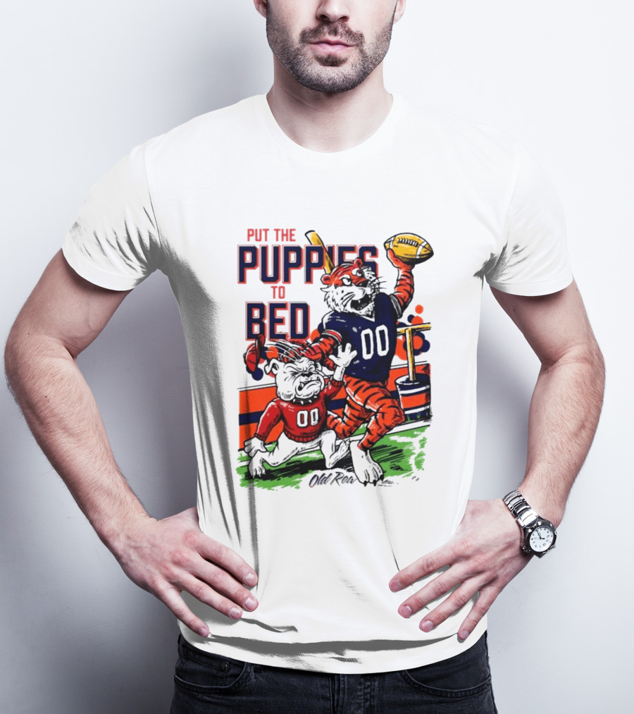 Auburn Tigers Put The Puppies To Bed Georgia Bulldogs Football Victory 2026 T-Shirt