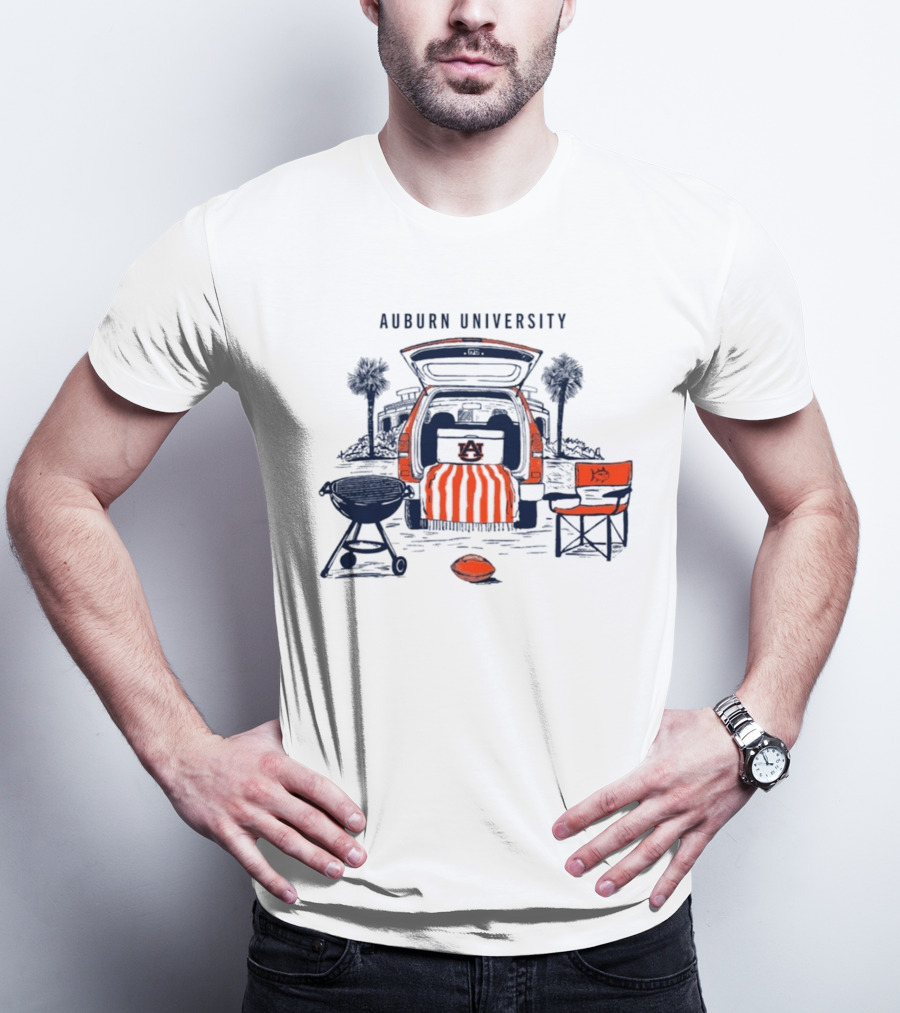 Auburn University Tailgate Scene With Auburn Tigers T-Shirt