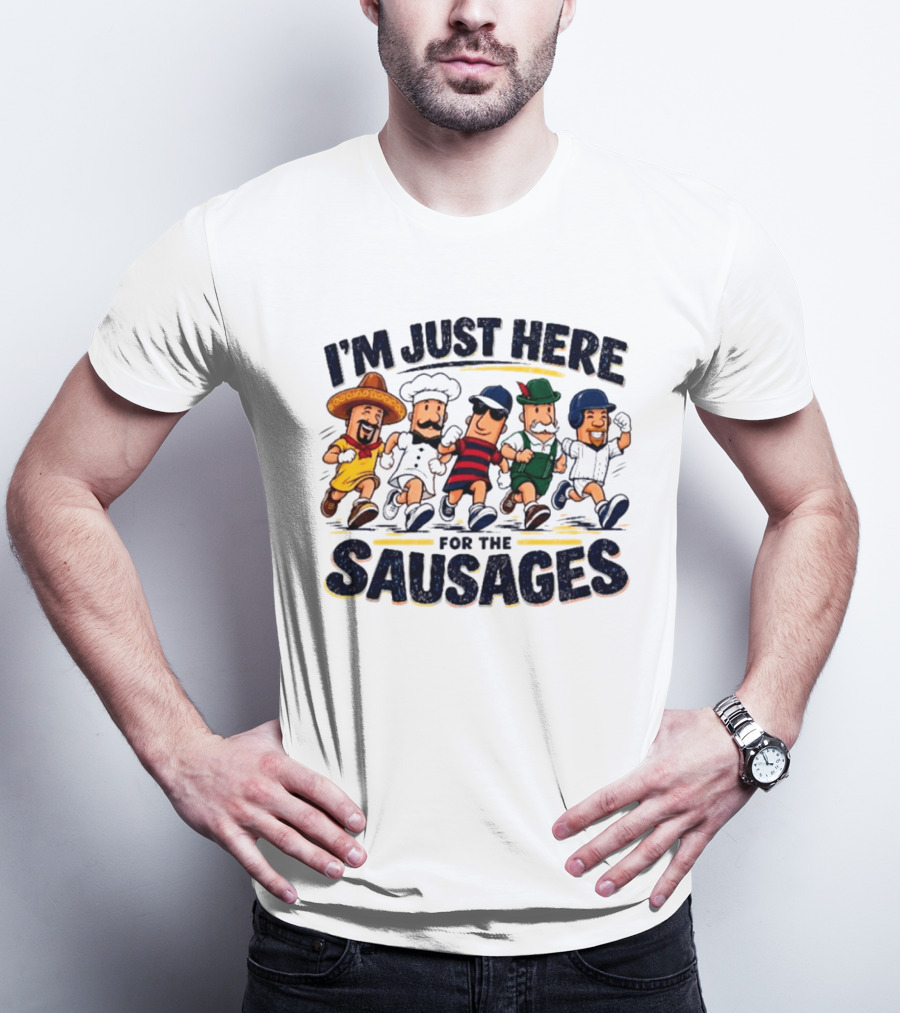 I'm Just Here For The Sausages Party Crew T-Shirt