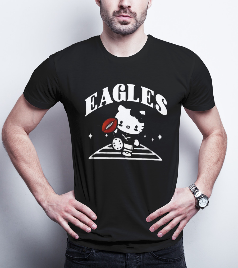 Philadelphia Eagles 2026 Hello Kitty Football T-Shirt