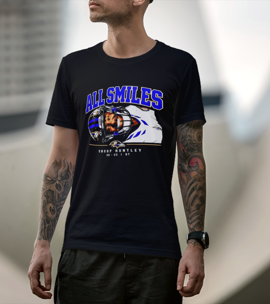 All Smiles Snoop Huntley 10 23 21 OT Baltimore Ravens T-Shirt