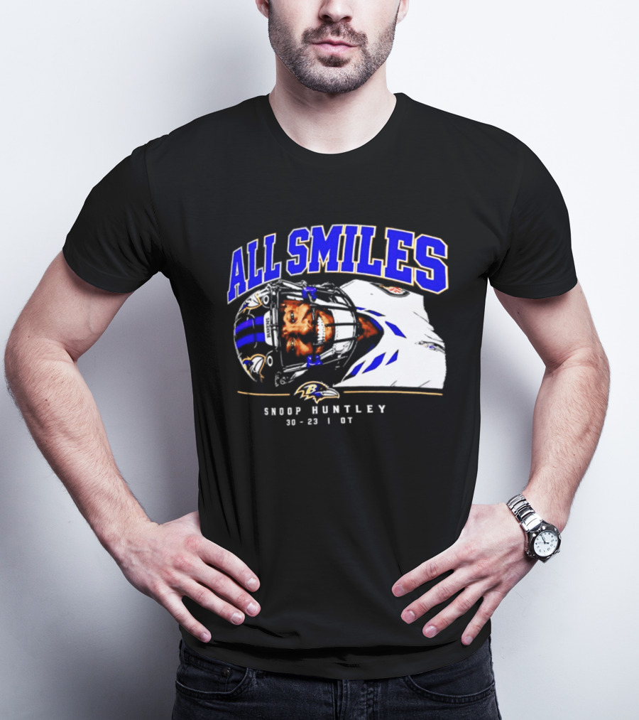All Smiles Snoop Huntley 10 23 21 OT Baltimore Ravens T-Shirt