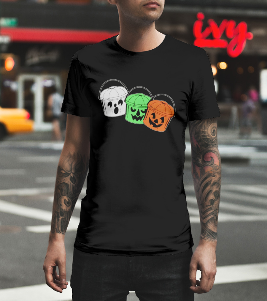 Ghost Pumpkin Candy Buckets Halloween 2026 T-Shirt