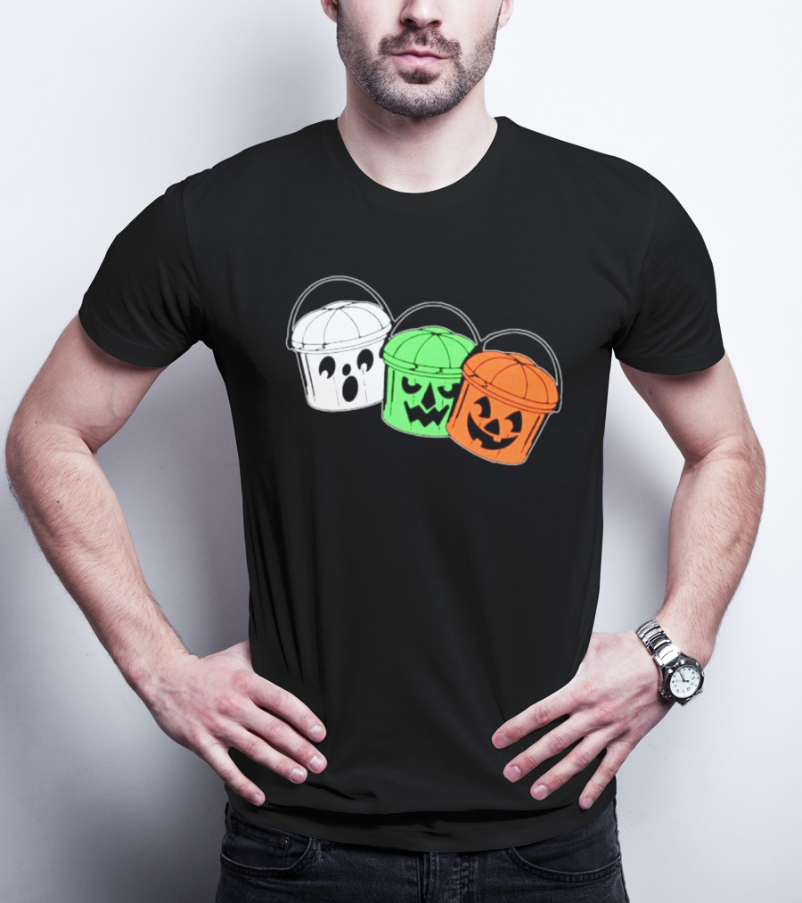Ghost Pumpkin Candy Buckets Halloween 2026 T-Shirt
