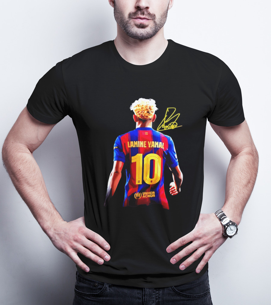 Lamine Yamal No 10 UNHCR ACNUR FC Barcelona T-Shirt