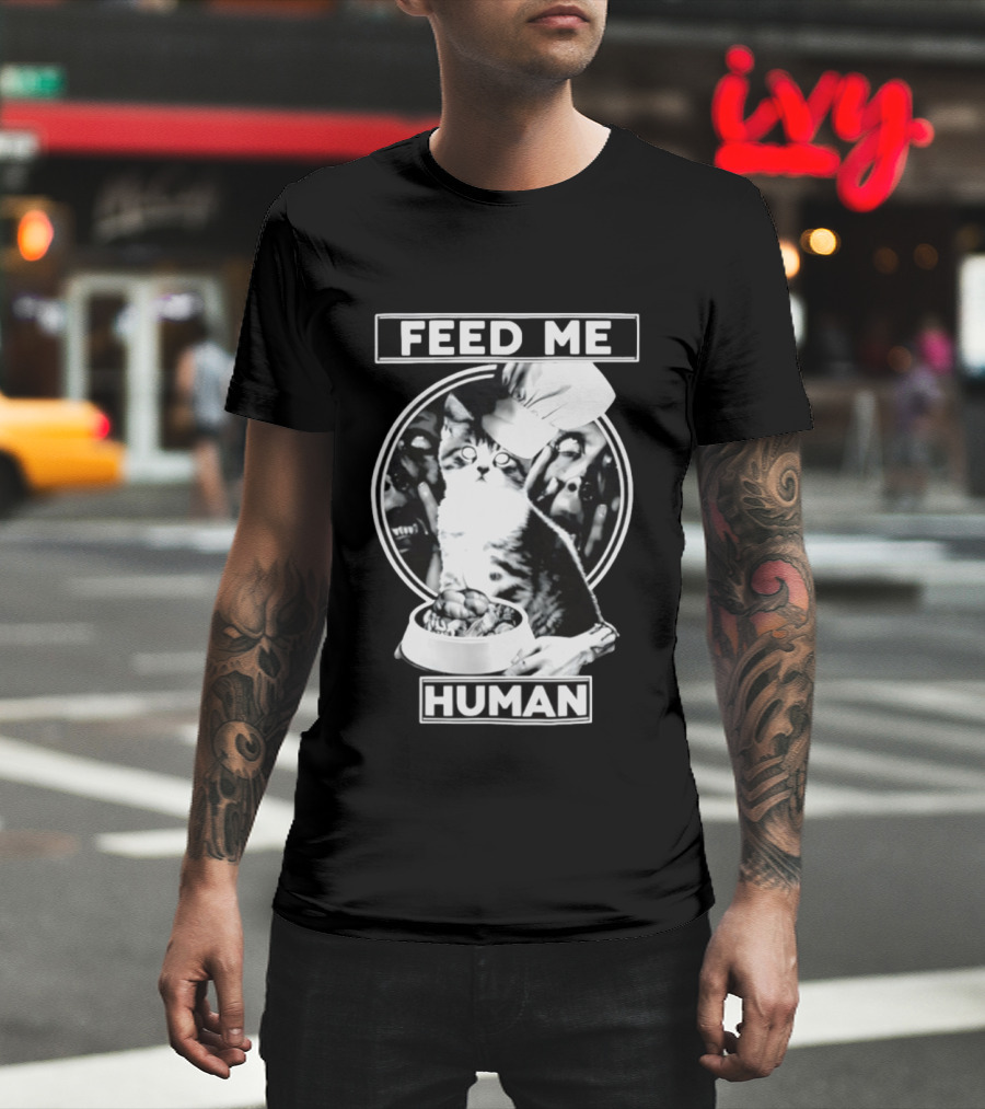 Feed Me Human Cat Chef Skarewear T-Shirt