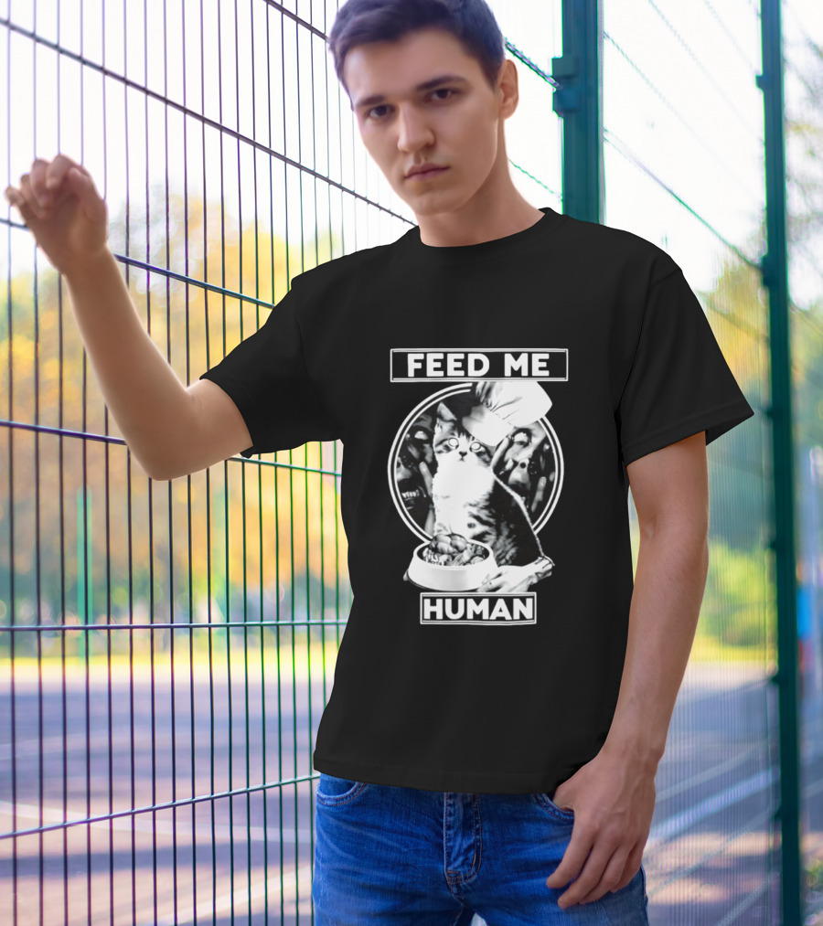 Feed Me Human Cat Chef Skarewear T-Shirt
