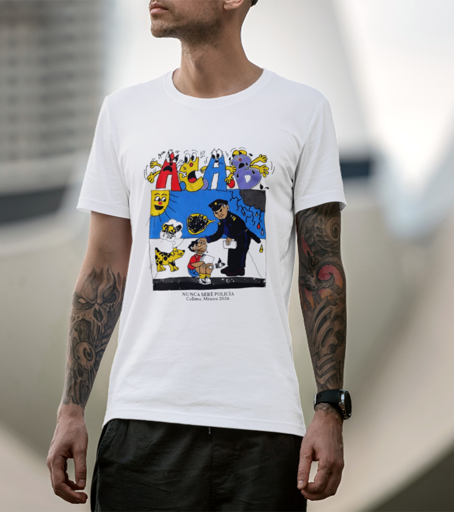 ACAB Nunca Seré Policía Colima México 2026 Sun Dog Police Officer And Storm Cloud Scene T-Shirt