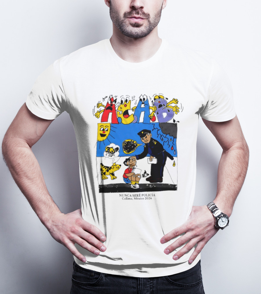 ACAB Nunca Seré Policía Colima México 2026 Sun Dog Police Officer And Storm Cloud Scene T-Shirt