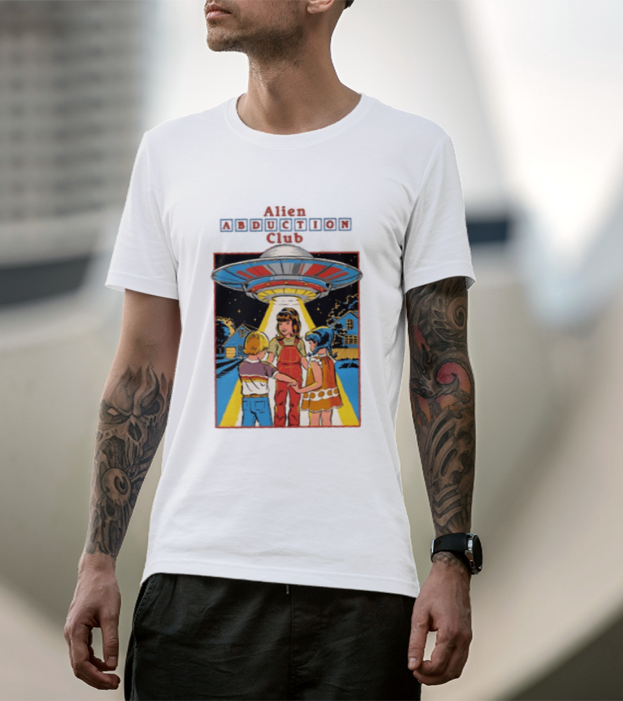 Alien Abduction Club UFO Extraterrestrial Beam On Children Scene T-Shirt