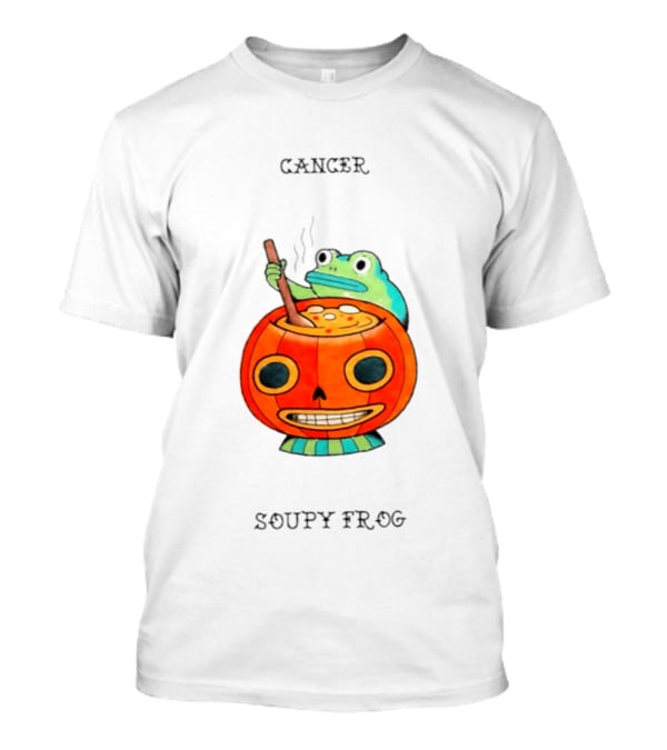 Halloween Cancer Zodiac Soupy Frog Pumpkin T-Shirt