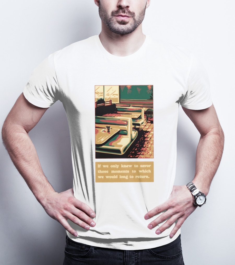 Savor Those Moments We Long To Return Retro Diner Booth Scene T-Shirt