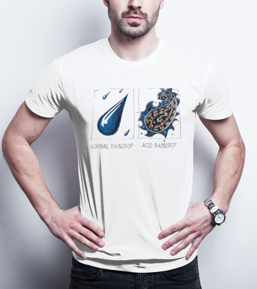 Normal Raindrop Acid Raindrop Science Humor Cartoon T-Shirt