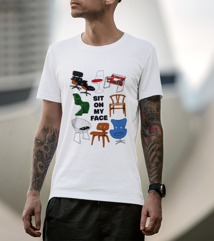 Sit On My Face Mid Century Modern Furniture Iconic Chair Collection T-Shirt