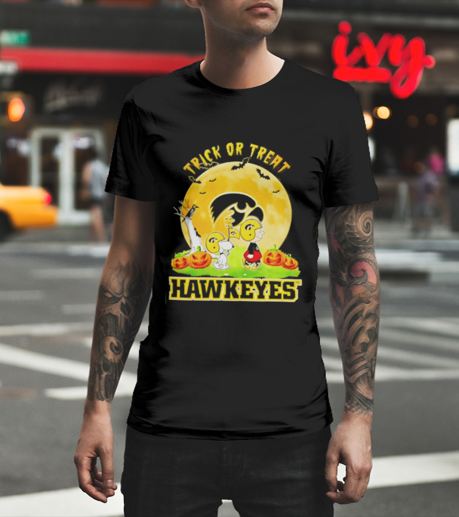 Halloween Trick Or Treat Hawkeyes Peanuts Abbey Road 2026 T-Shirt