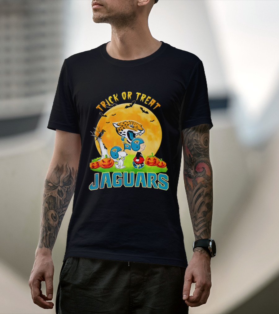 Trick Or Treat Jacksonville Jaguars Peanuts Halloween Abbey Road 2026 T-Shirt