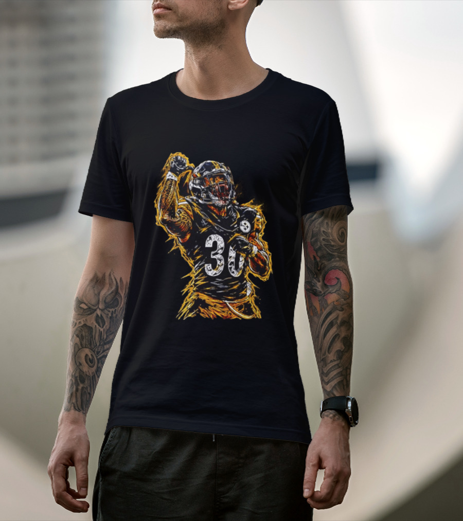 Pittsburgh Steelers Jaylen Warren 30 Scream NFL Football Player T-Shirt