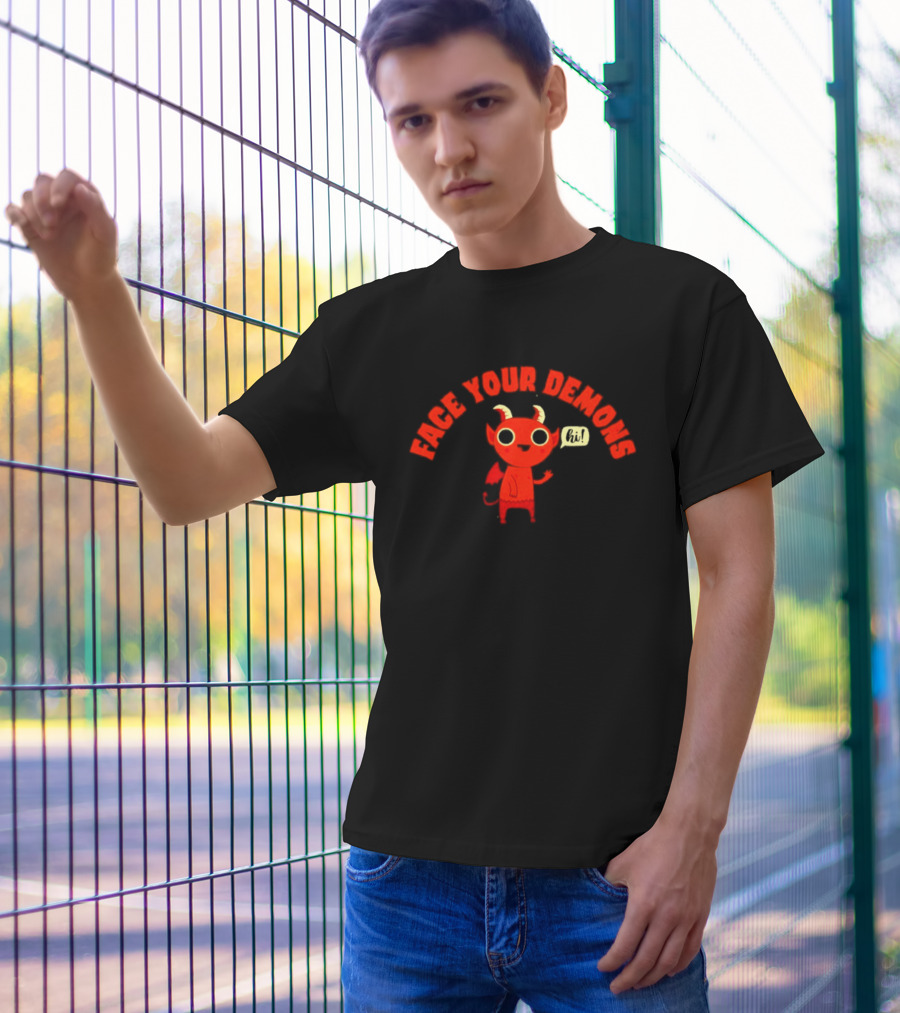 Face Your Demons Devil Cartoon T-Shirt