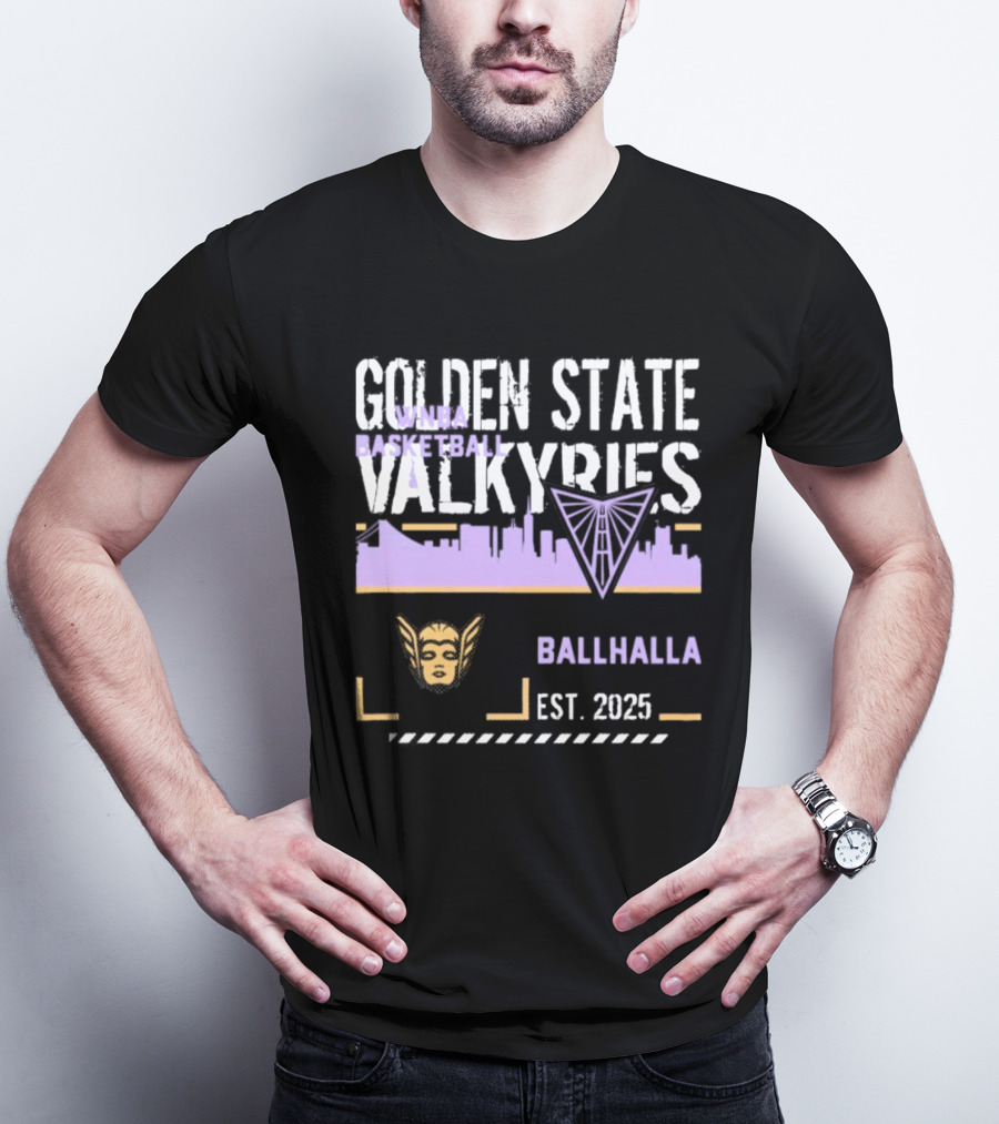 Golden State Valkyries Ballhalla Skyline Est. 2025 T-Shirt
