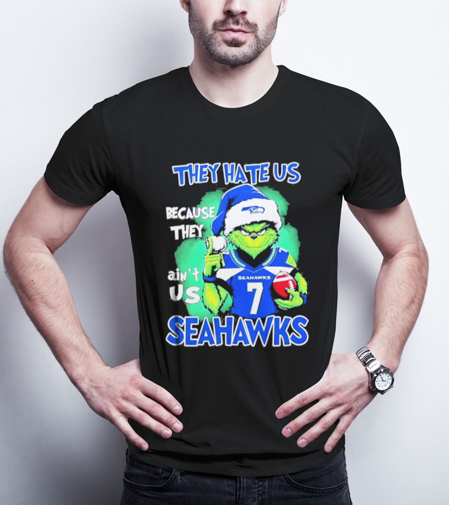 Grinch Seahawks 2026 Christmas They Hate Us Because They Ain't Us T-Shirt