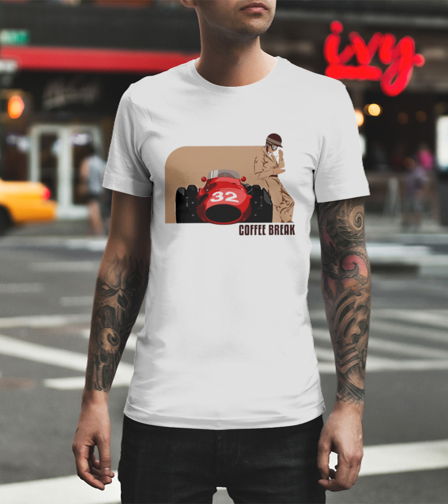Coffee Break 32 Race Car Driver Vintage Racing T-Shirt