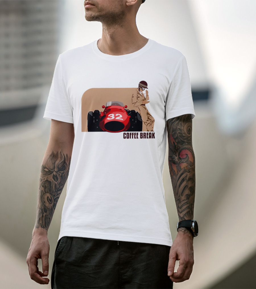 Coffee Break 32 Race Car Driver Vintage Racing T-Shirt
