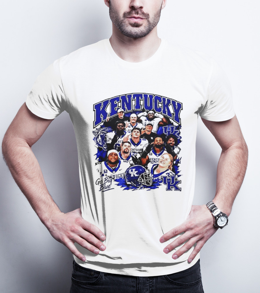 Kentucky Wildcats Go Big Blue Team UK Football Players T-Shirt