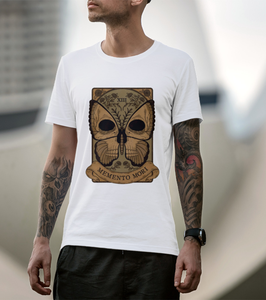 Memento Mori XIII Butterfly Skull Tarot Card T-Shirt