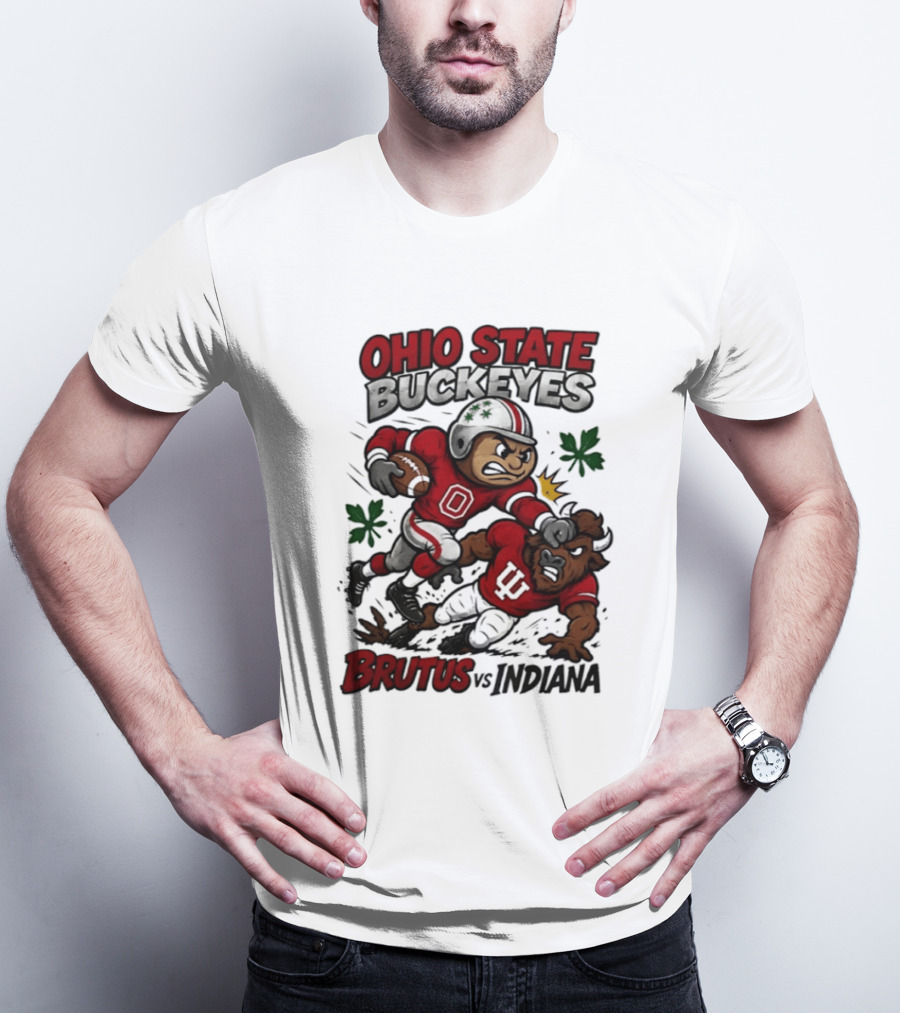 Ohio State Buckeyes Brutus Vs Indiana Hoosiers Rivals Football Showdown T-Shirt